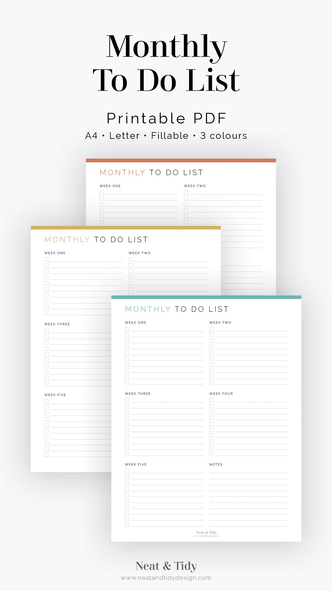 Monthly to Do List Fillable Printable PDF Task Management, Productivity ...