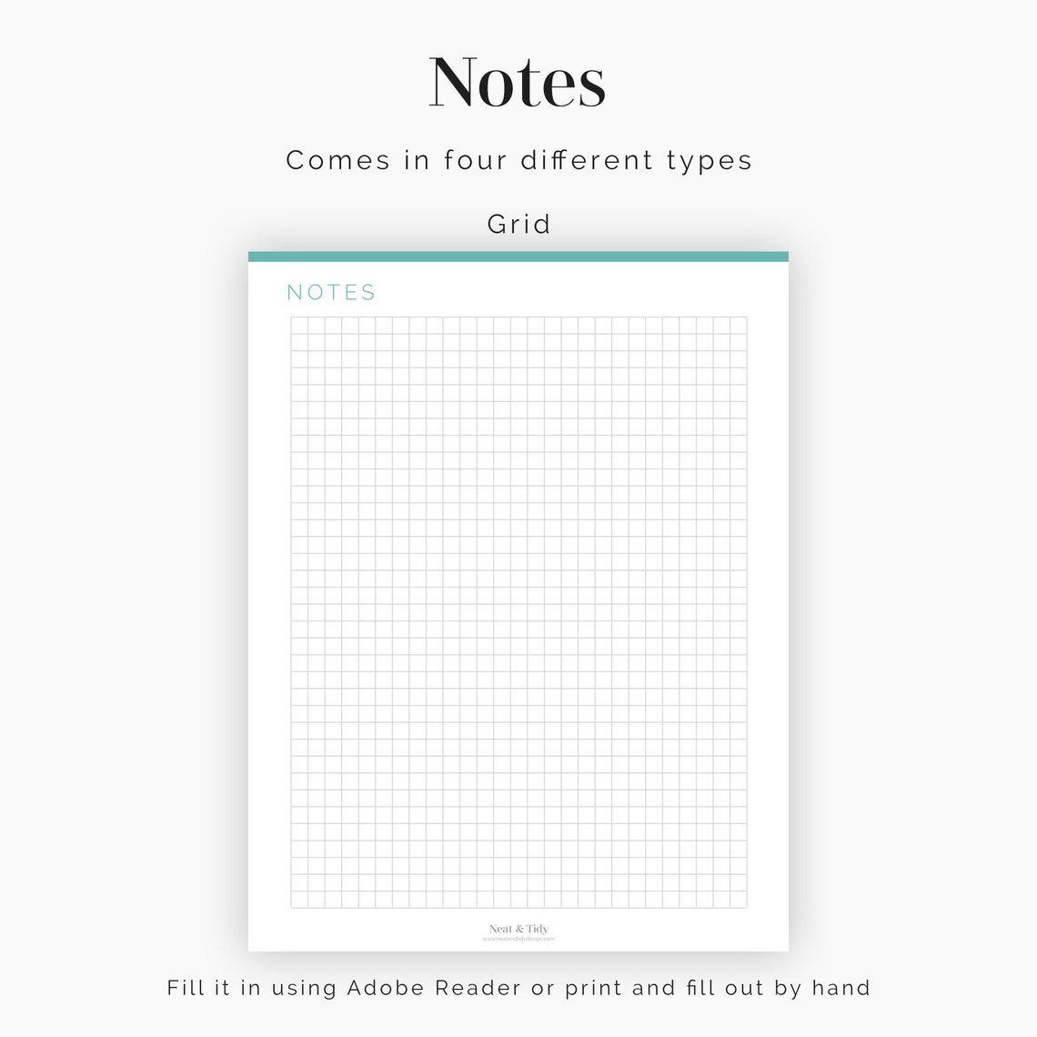 Notes Lined Unlined Grid Dot Grid Fillable Printable - Etsy