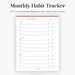 Monthly Habit Tracker Fillable Printable PDF Goal Planner, Self ...
