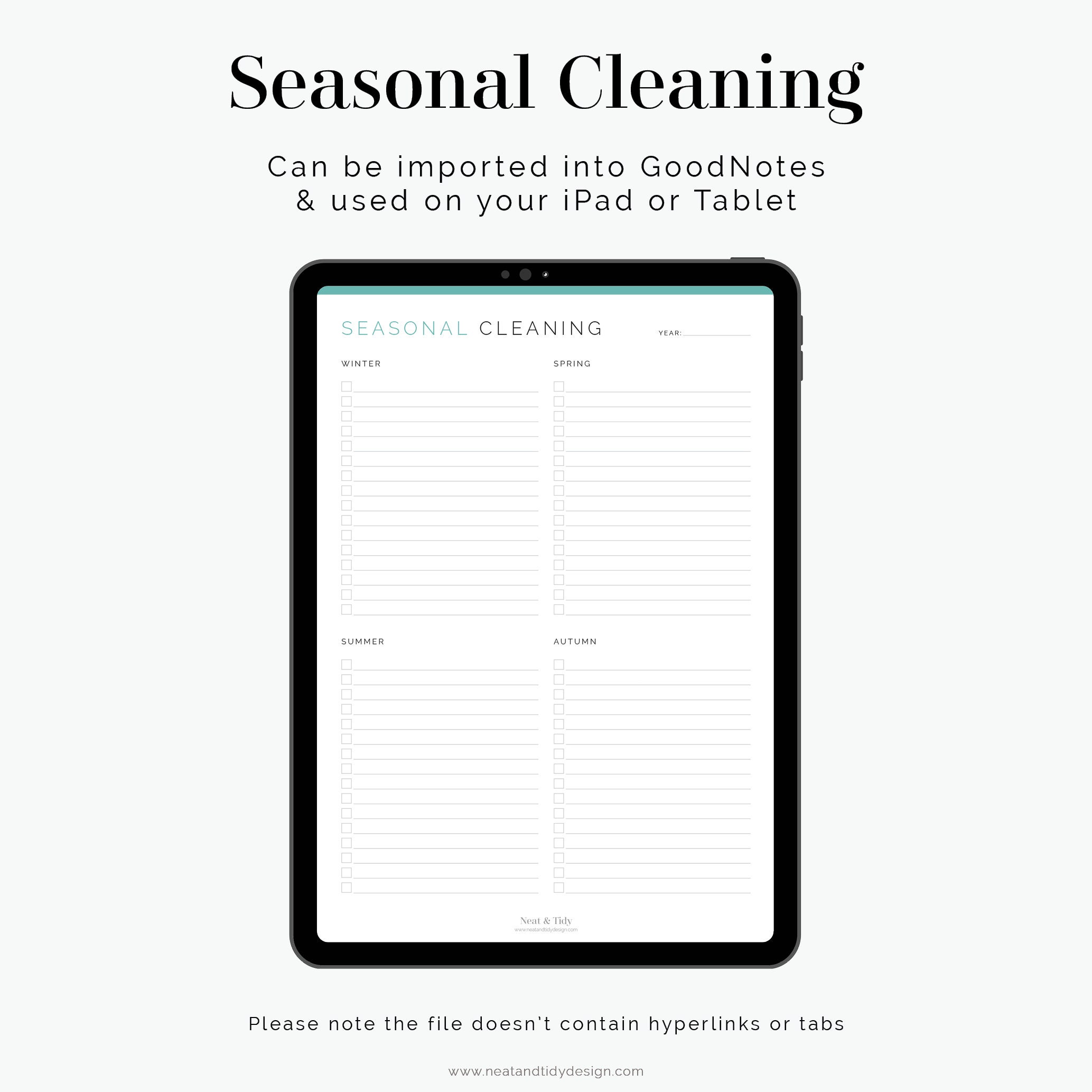 Seasonal Cleaning Checklist Fillable Printable PDF | Etsy