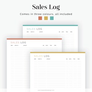 Sales Log - Fillable - Printable PDF - Business Planner - Finance ...