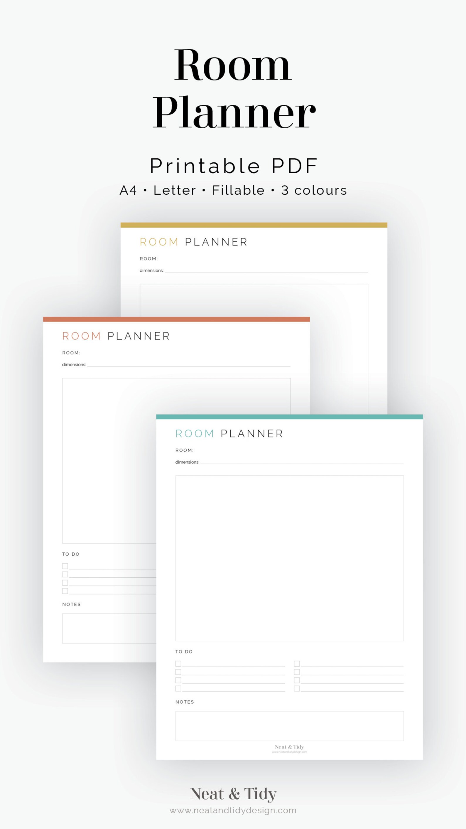Room Planner - Fillable - Moving Planner - Printable Organizational PDF ...