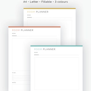 Room Planner - Fillable - Moving Planner - Printable Organizational PDF ...