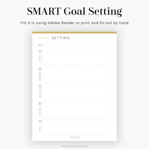 SMART Goal Setting - Fillable - Printable PDF - New Year Resolution ...