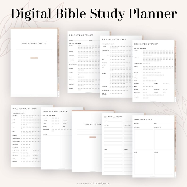 Digital Bible Study Planner for Goodnotes (neutral) (portrait ...