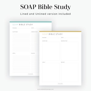 SOAP Bible Study - Fillable - Printable PDF - Journaling, Devotional ...