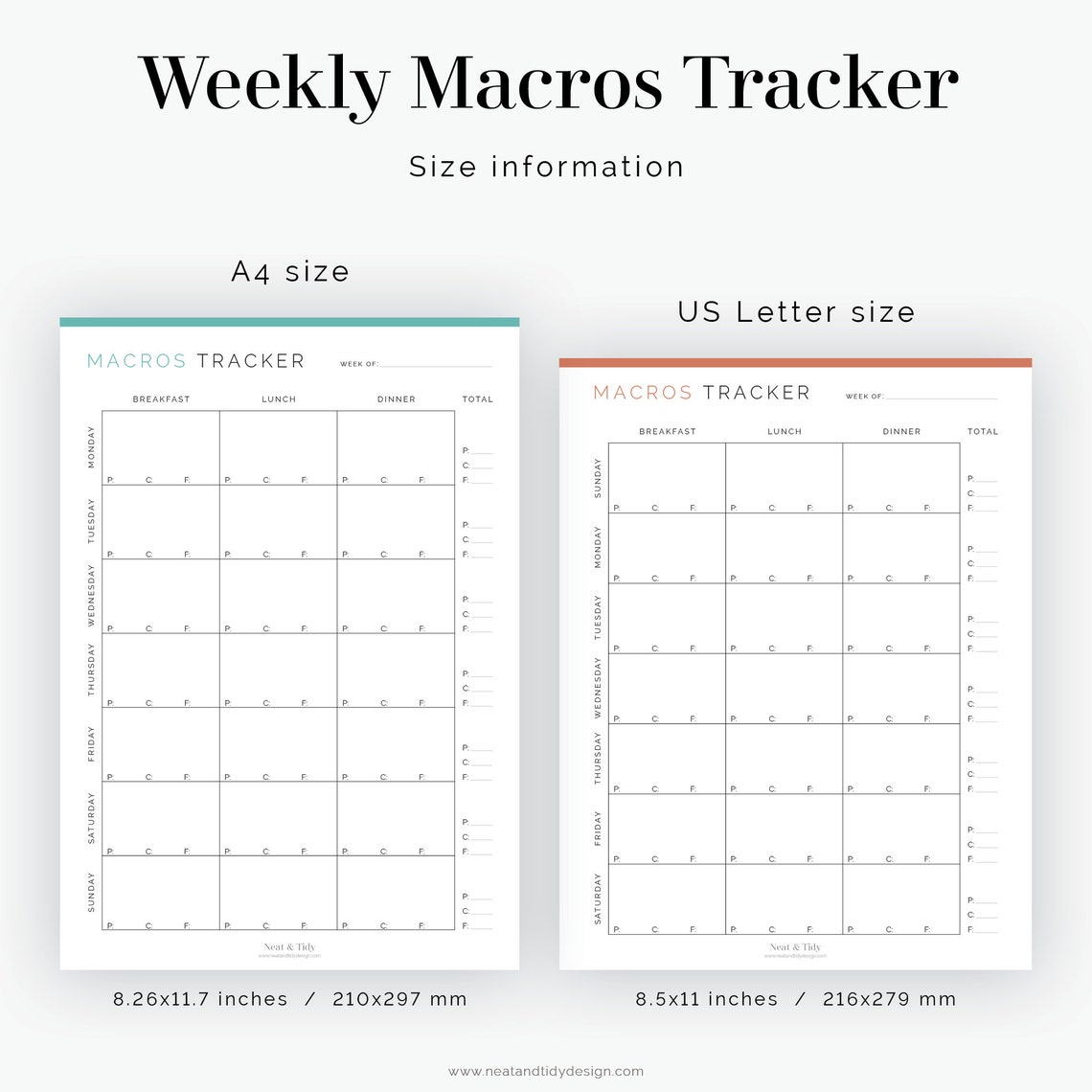 Weekly Macros Tracker Fillable Printable PDF Weekly Food - Etsy