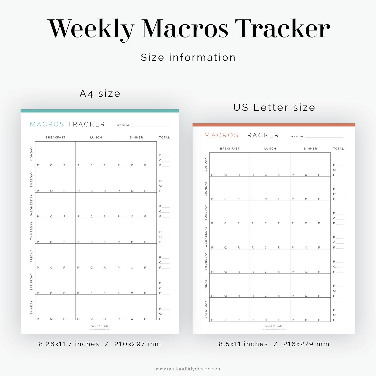 Weekly Macros Tracker Fillable Printable PDF Weekly Food Log Health ...