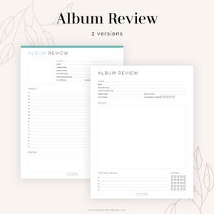 Music Album Review - Fillable, Printable PDF - Album Rating Template ...