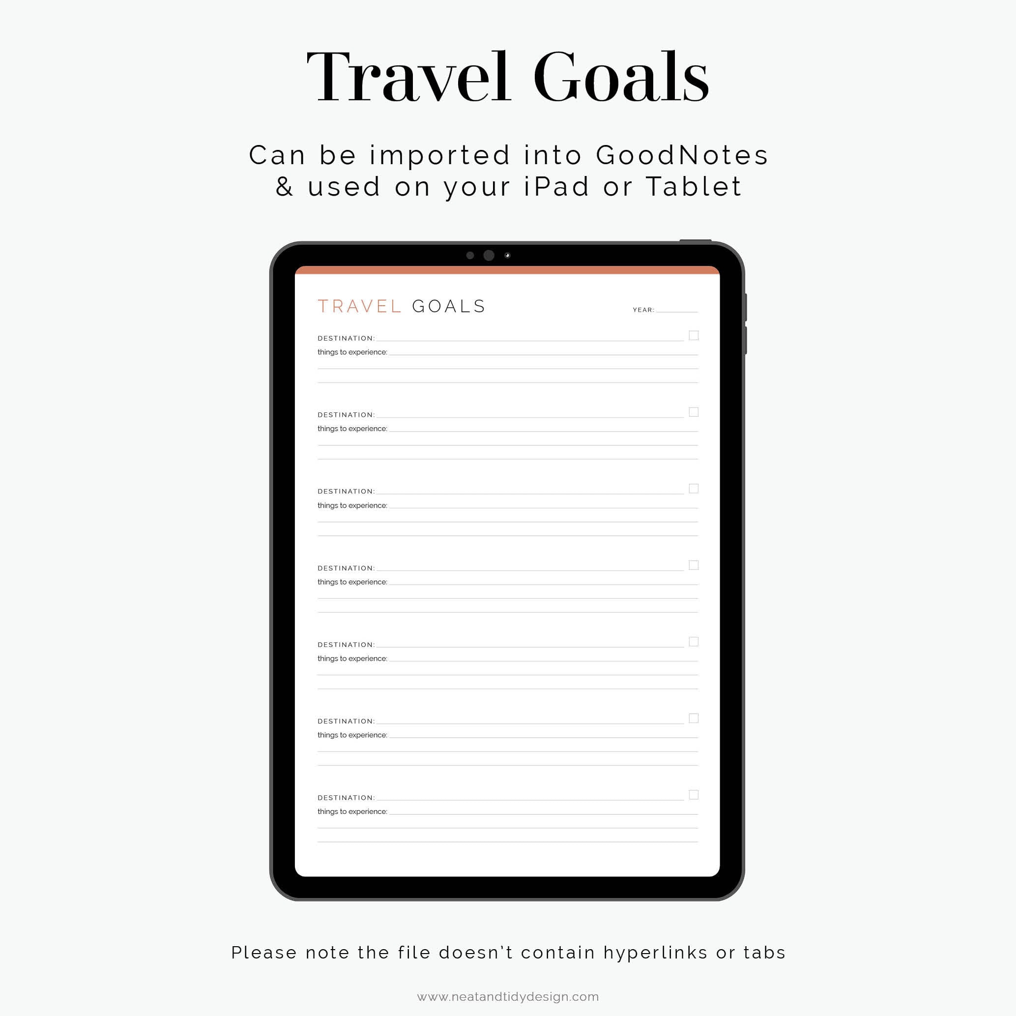 Travel Goals 3 Layouts Fillable Travel Planner, Vacation Planner, Trip ...