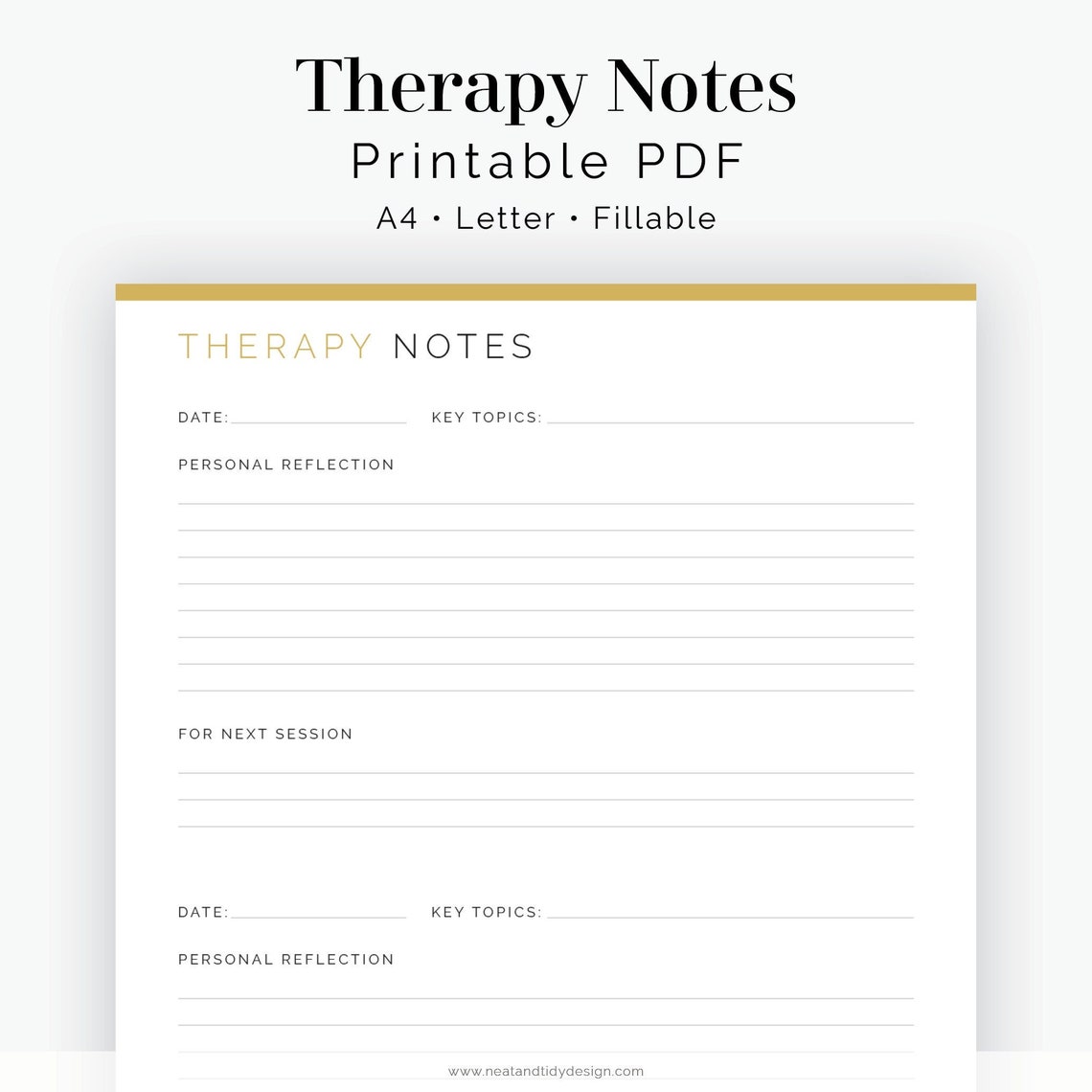 Therapy Session Notes Fillable Printable PDF Mental - Etsy