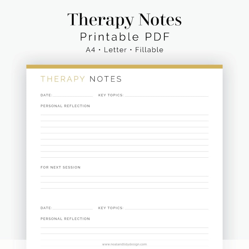 Therapy Session Notes - Fillable - Printable PDF - Mental Health ...