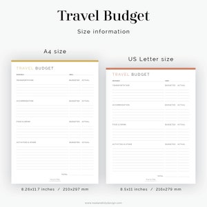 Travel Budget - Fillable - Travel Planner, Vacation Planner, Travel ...