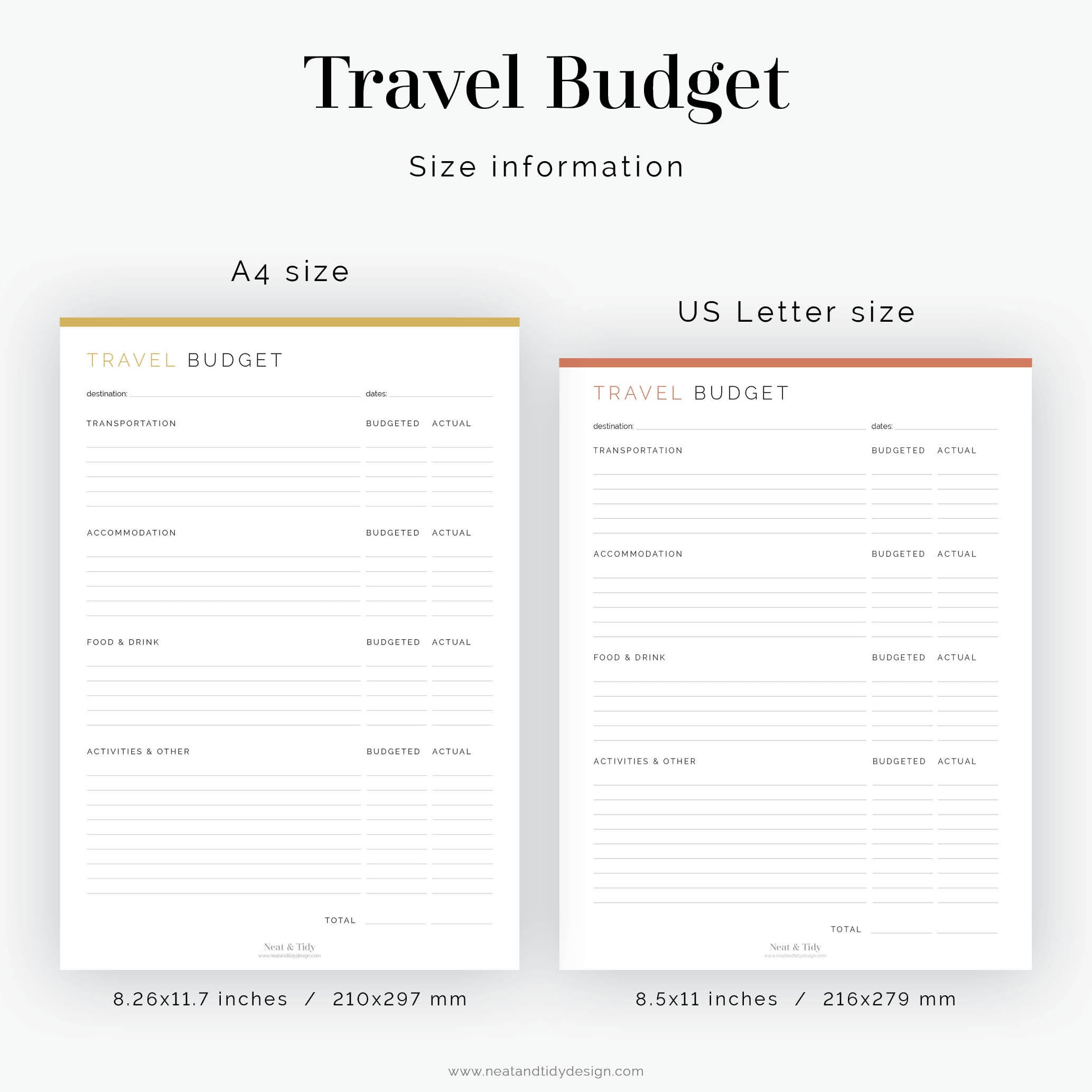 Travel Budget Fillable Travel Planner, Vacation Planner, Travel ...