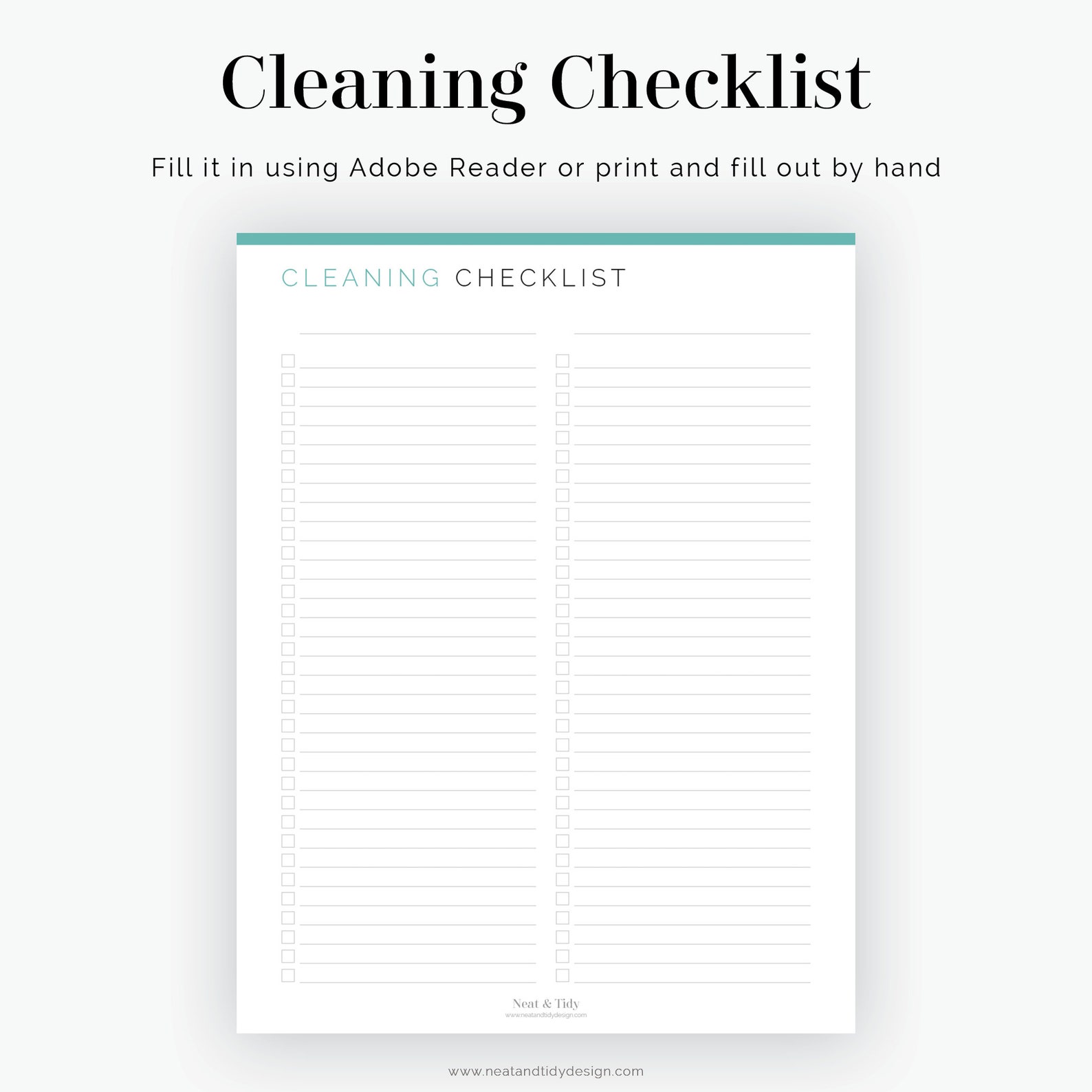 General Cleaning Checklist Fillable Printable PDF Household Binder ...