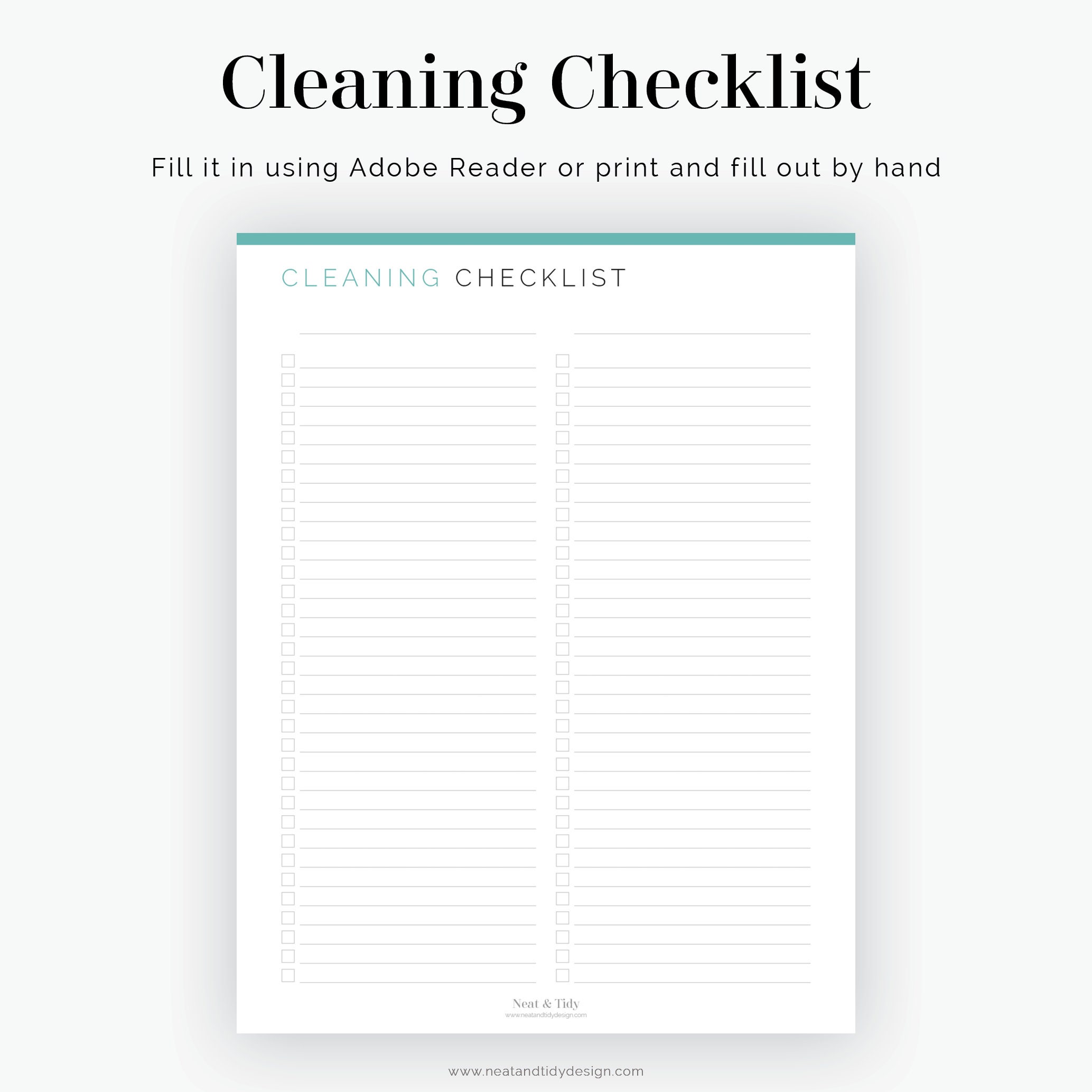General Cleaning Checklist Fillable Printable PDF Household Binder ...
