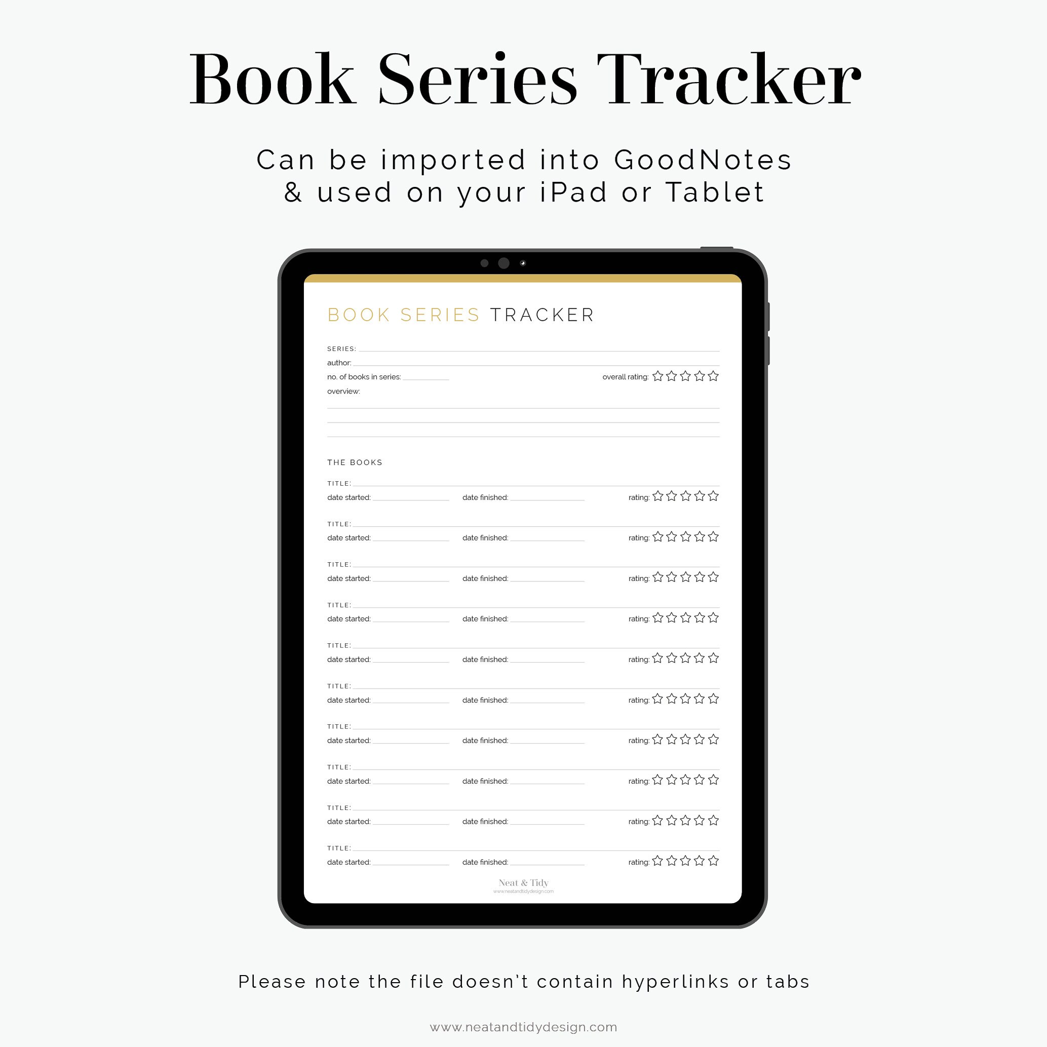 Book Series Tracker - Fillable - Printable PDF - Part of the Reading ...