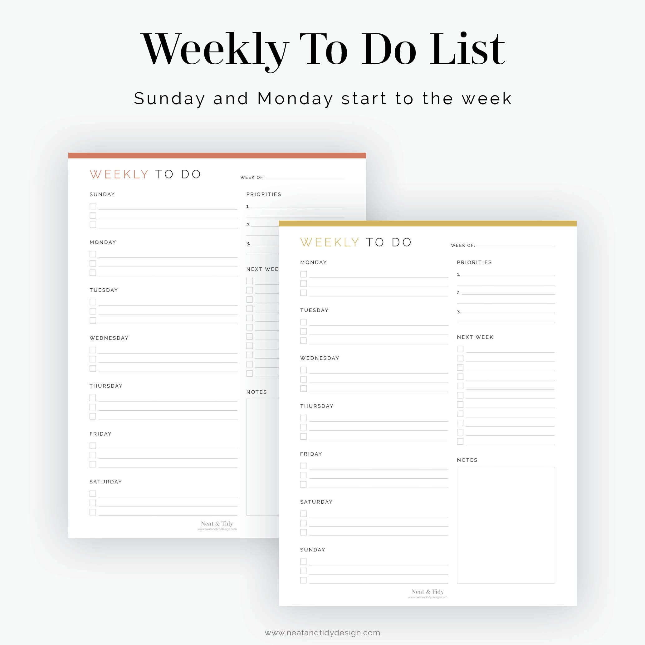 Weekly to Do List V3 Fillable Printable PDF Task Management ...