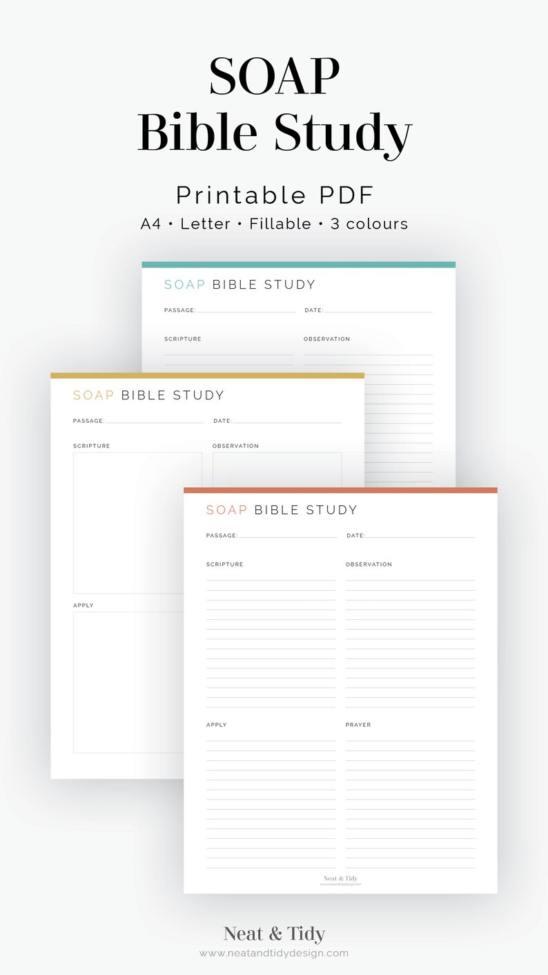 SOAP Bible Study Fillable Printable PDF Journaling | Etsy