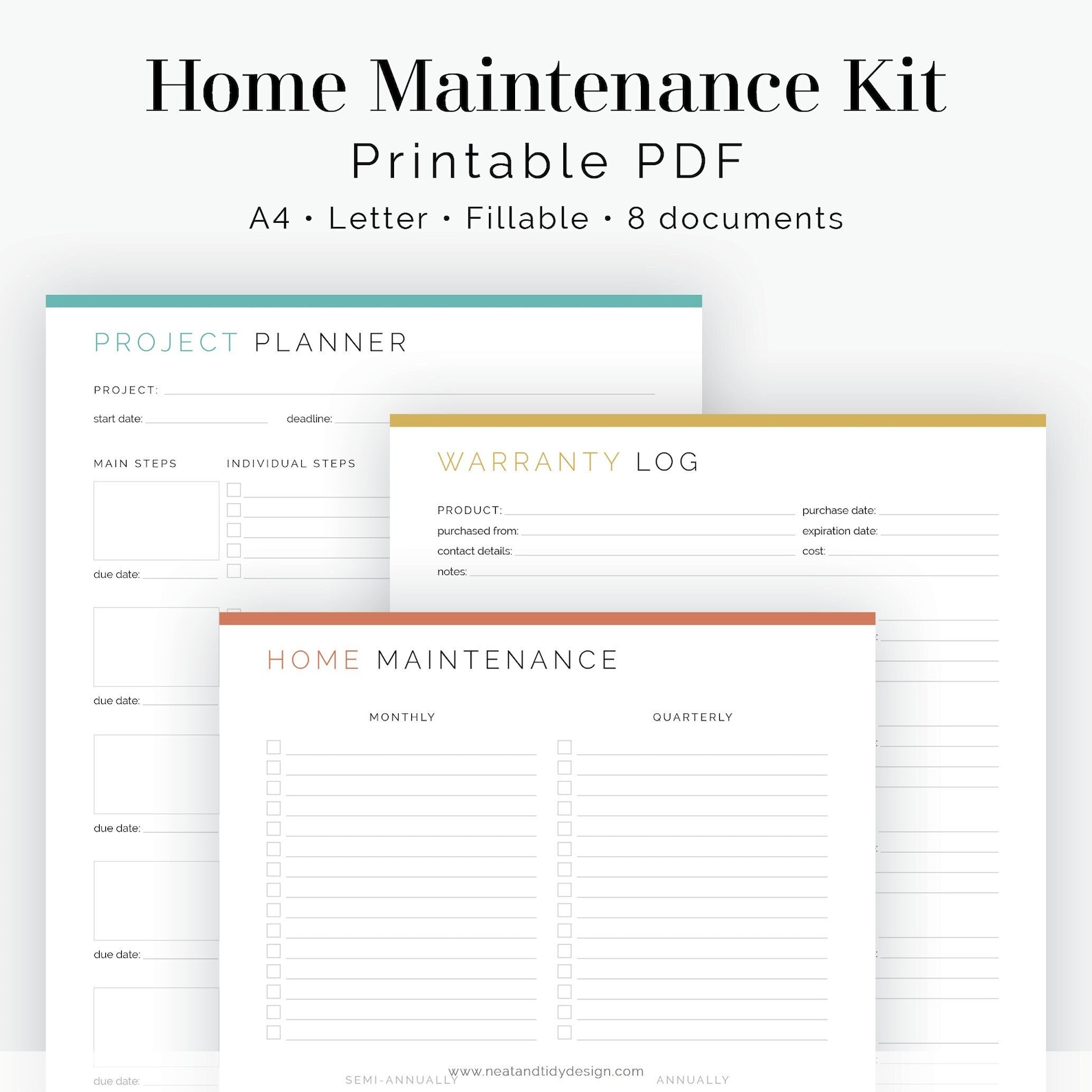 Home Maintenance Kit 8 Documents House Maintenance Tasks - Etsy