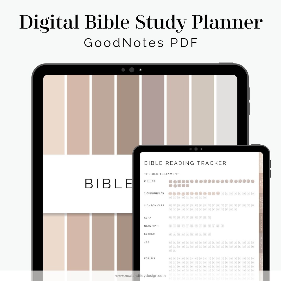 Digital Bible Study Planner for Goodnotes neutral portrait - Etsy