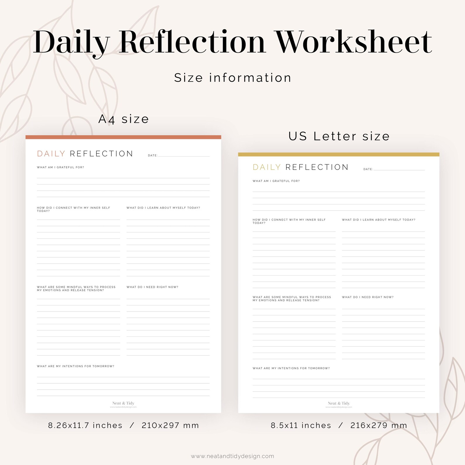 Self-reflection Worksheet | Daily Check-in Journal Printable ...