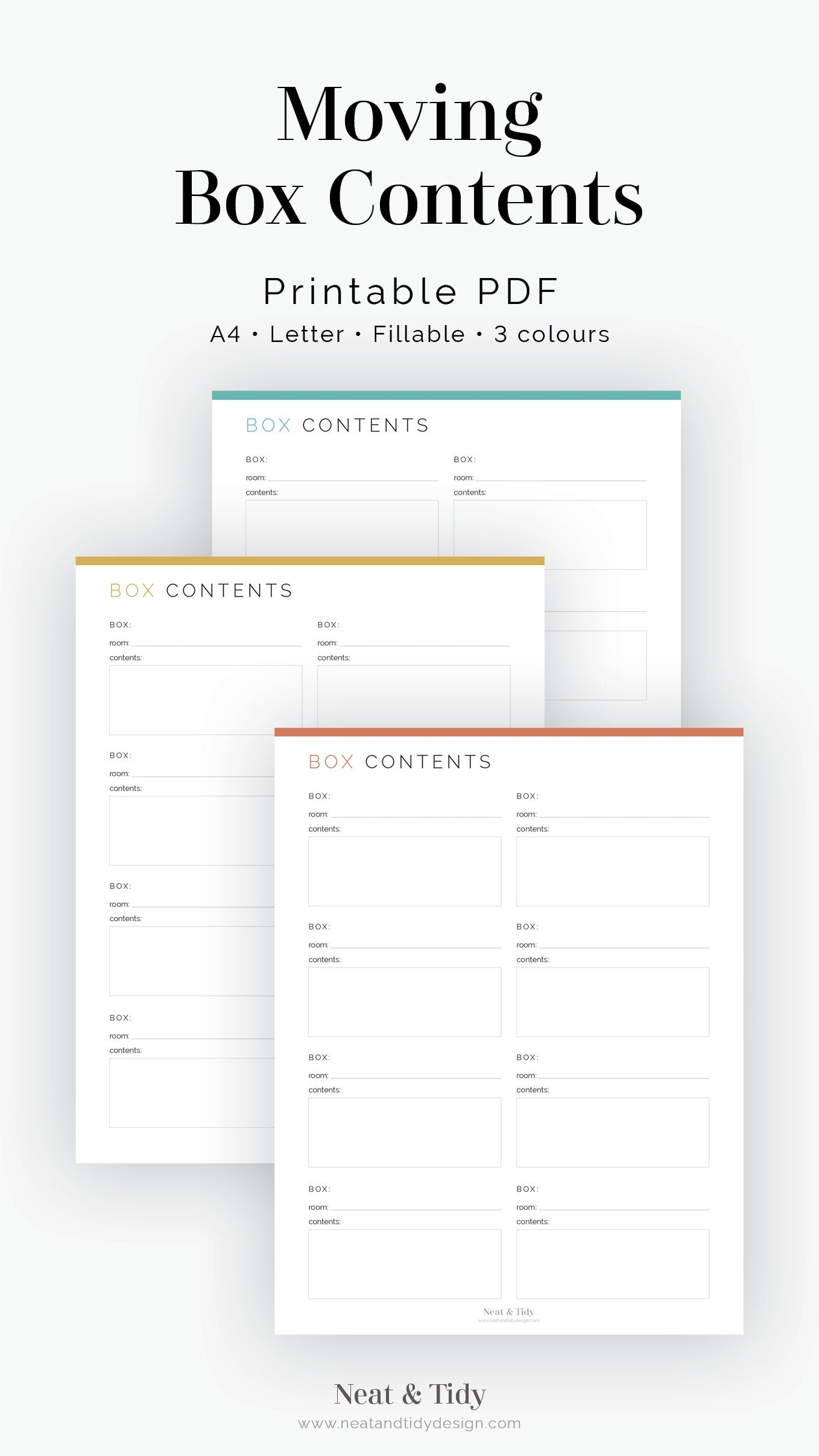 Moving Box Content Inventory Fillable Moving Planner - Etsy