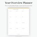 Year Overview Planner - Fillable - Printable PDF - Time Management ...