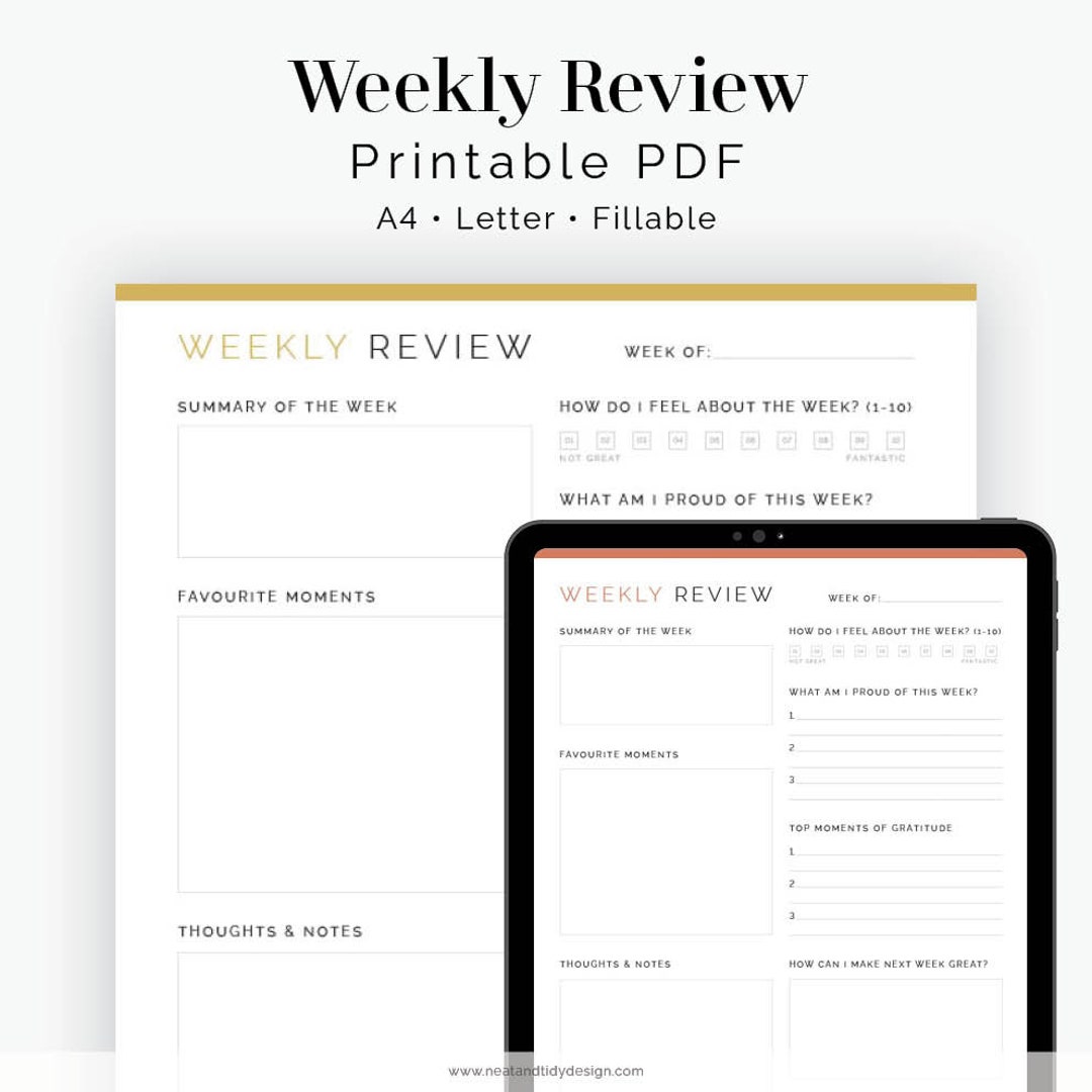 Weekly Check-in Journal Page - Fillable - Printable PDF - Positivity ...