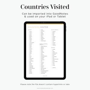 Countries Visited Checklist - Fillable - Travel Planner, Vacation ...