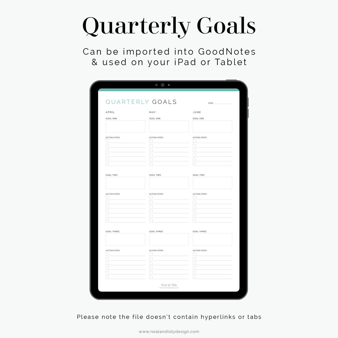 Quarterly Goals 2 Layouts Fillable Printable PDF New | Etsy
