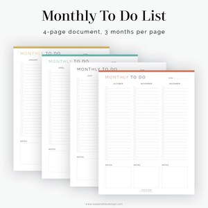 Monthly to Do List V3 - Fillable - Printable PDF - Task Management ...