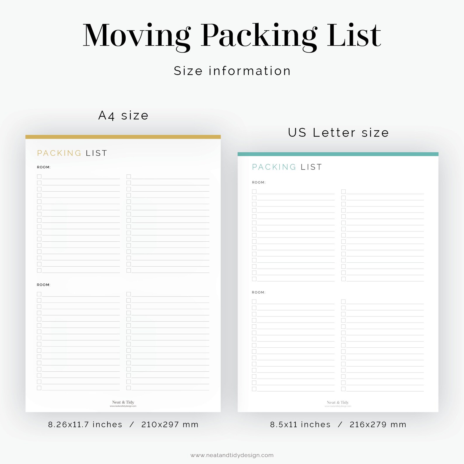 Moving Packing List - by Room - Fillable - Moving Planner - Printable ...