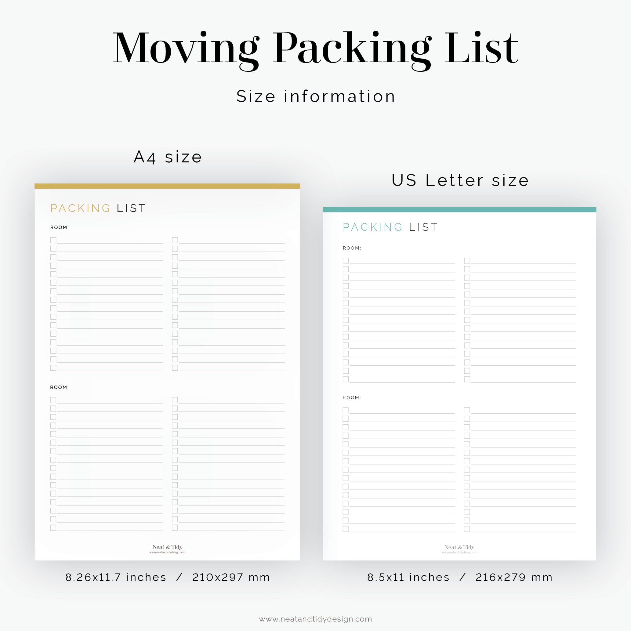 Moving Packing List - by Room - Fillable - Moving Planner - Printable ...