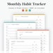 Monthly Habit Tracker Fillable Printable PDF Goal Planner, Self ...