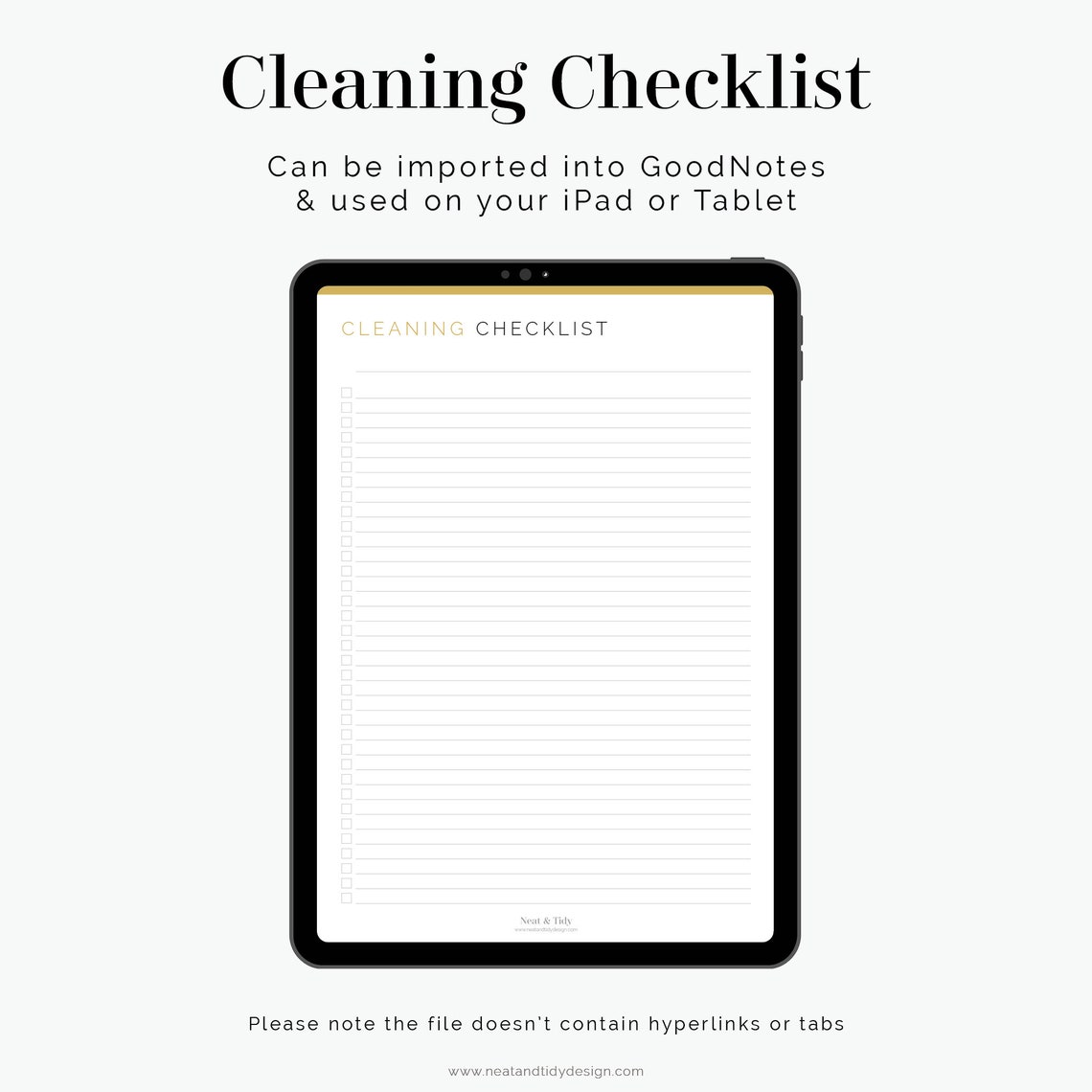 General Cleaning Checklist Fillable Printable PDF - Etsy