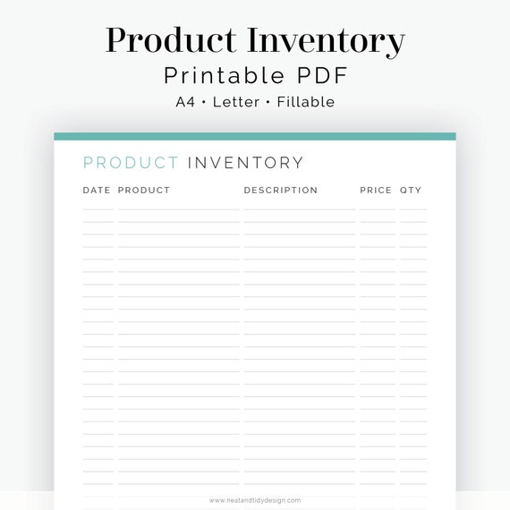Product Inventory Log Fillable Printable PDF Business - Etsy