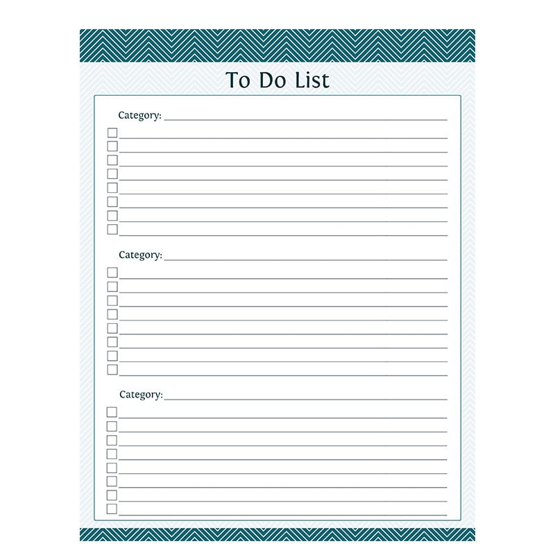 To Do List With Categories - Fillable - Productivity Printable Chevron ...