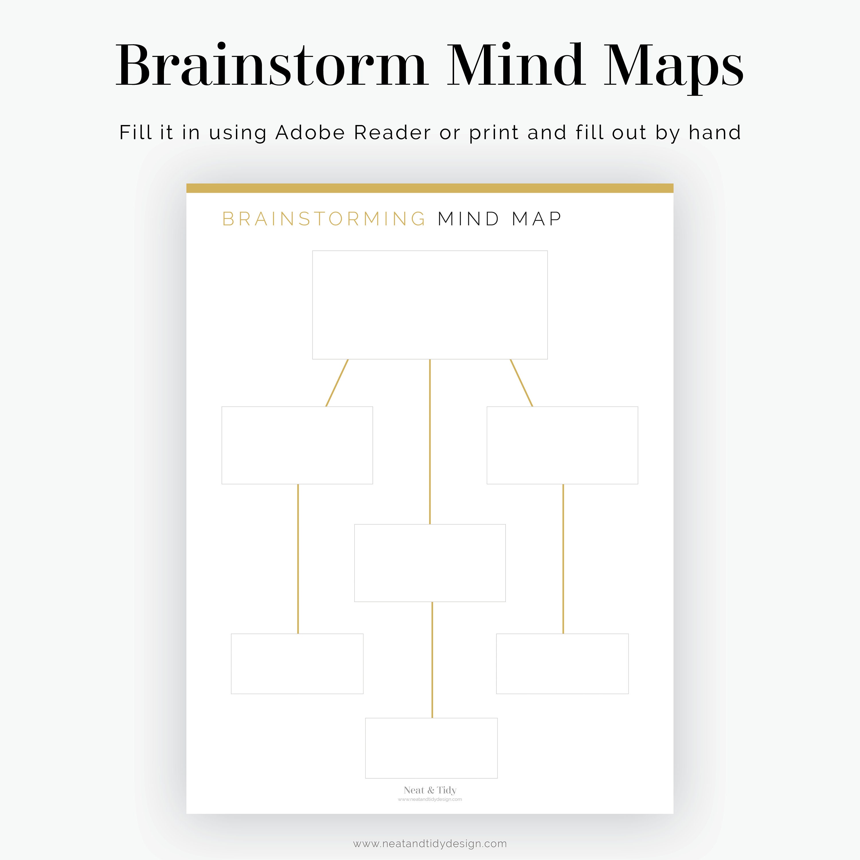 Brainstorming Mind Map Templates 3 Layouts Fillable - Etsy Canada