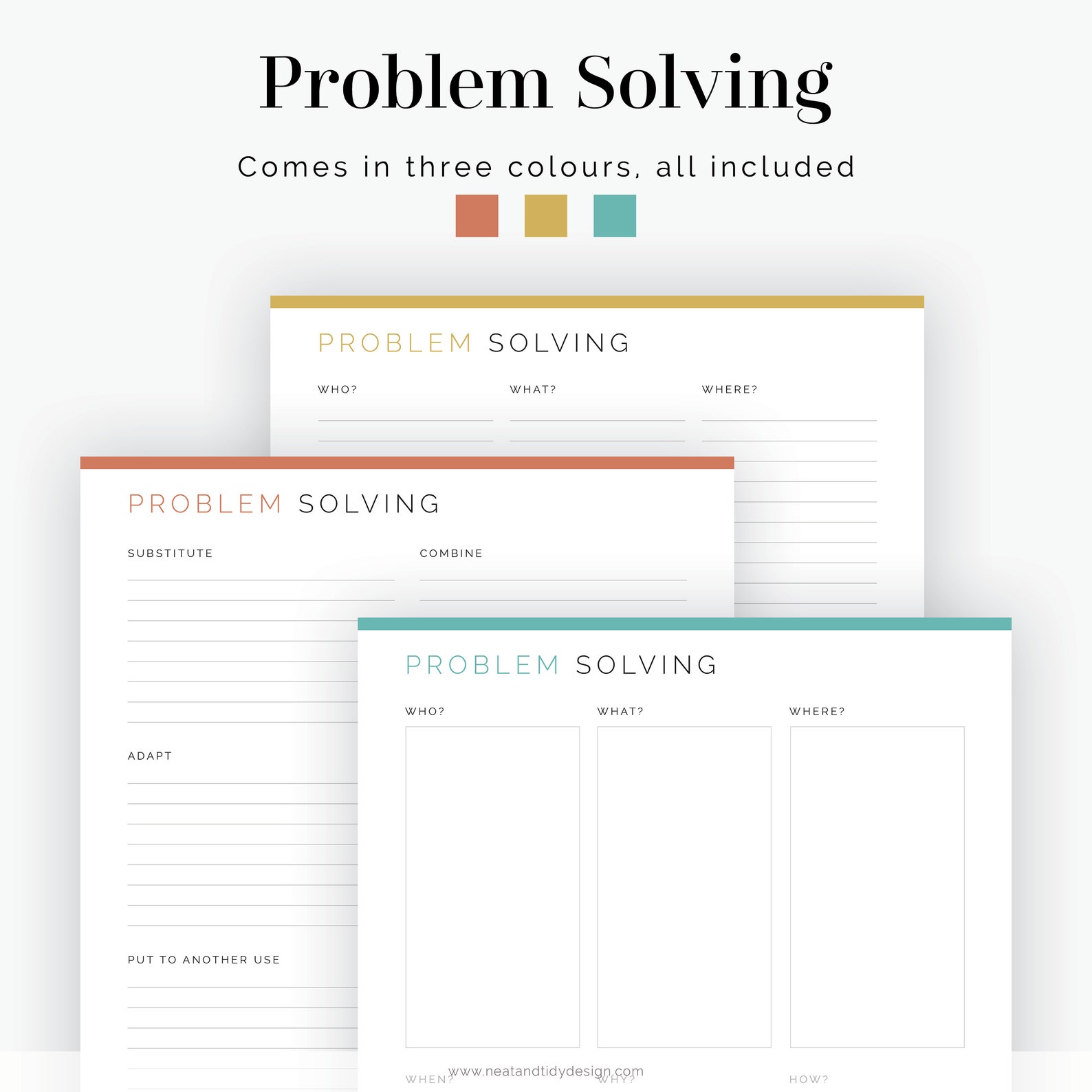 Problem Solving Worksheets - 5W1H and SCAMPER Methods - Fillable ...
