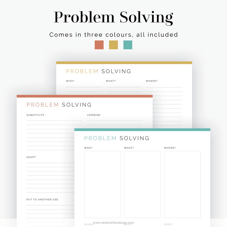 Problem Solving Worksheets - 5W1H and SCAMPER Methods - Fillable ...