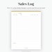 Sales Log Fillable Printable PDF Business Planner Finance Planner ...