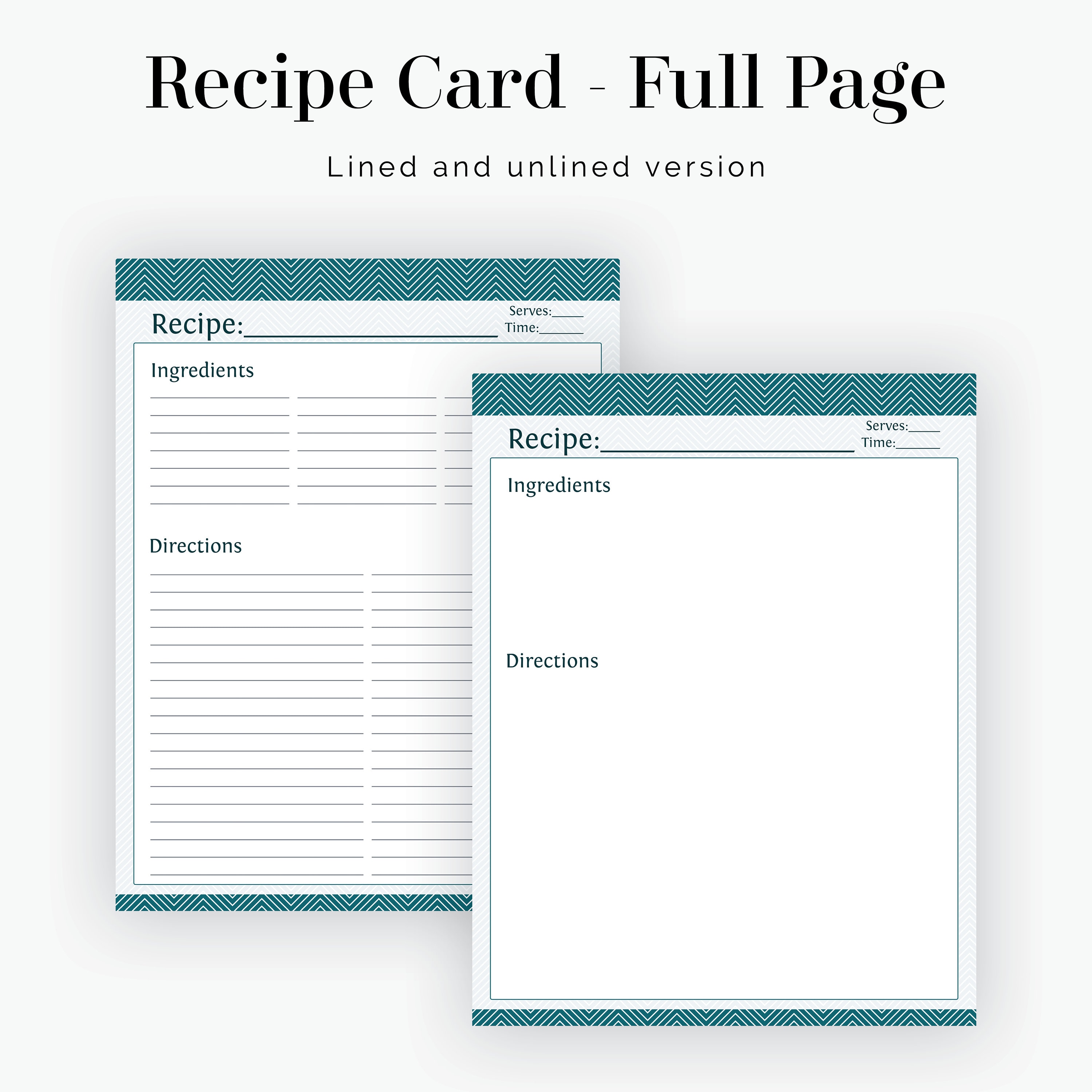 Chevron Recipe Cards
