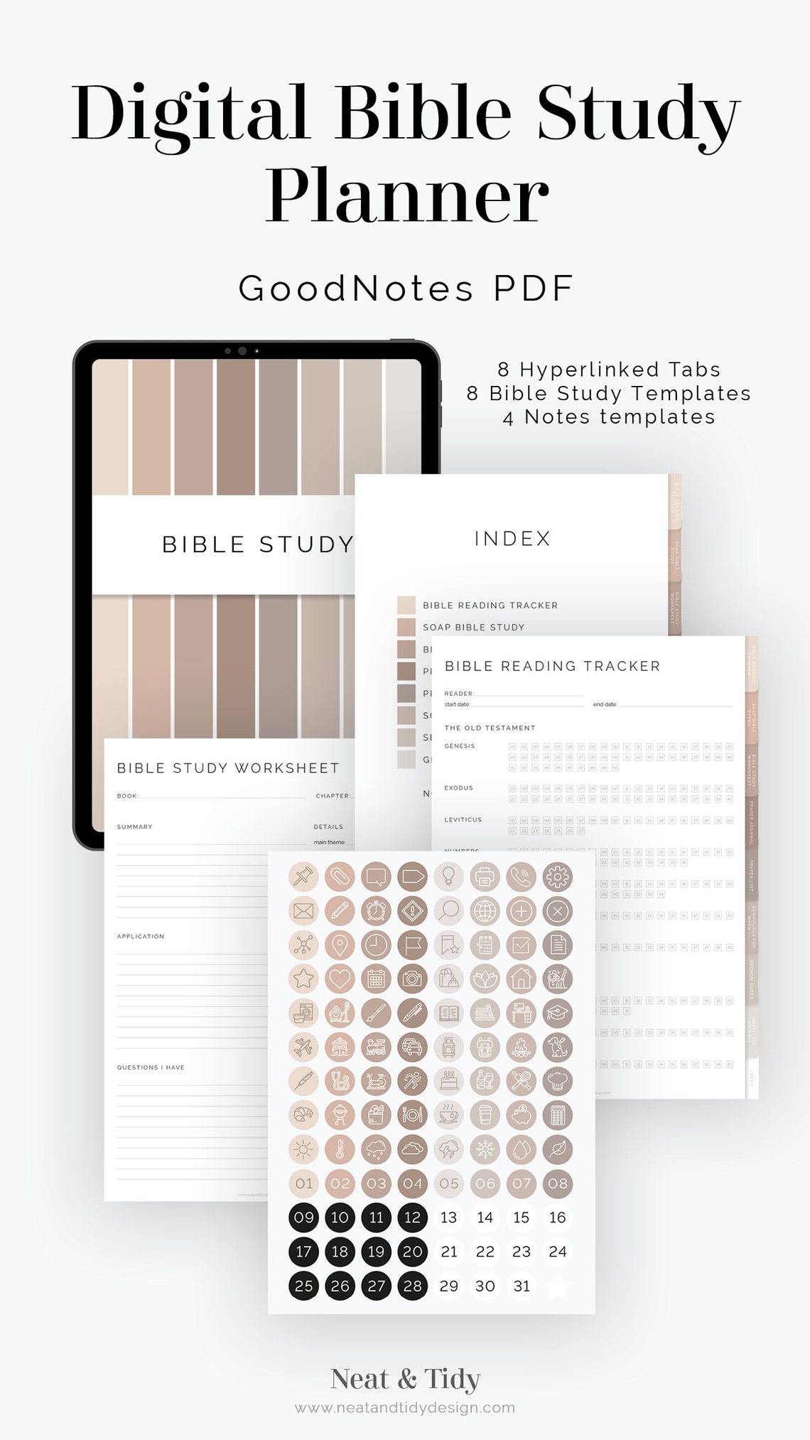Digital Bible Study Planner for Goodnotes portrait - Etsy