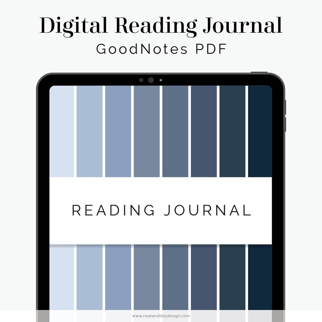 Digital Reading Journal for Goodnotes Blue - Hyperlinked Digital Book ...
