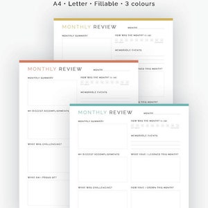 Monthly Check-in Journal Page - Fillable - Printable PDF - Positivity ...