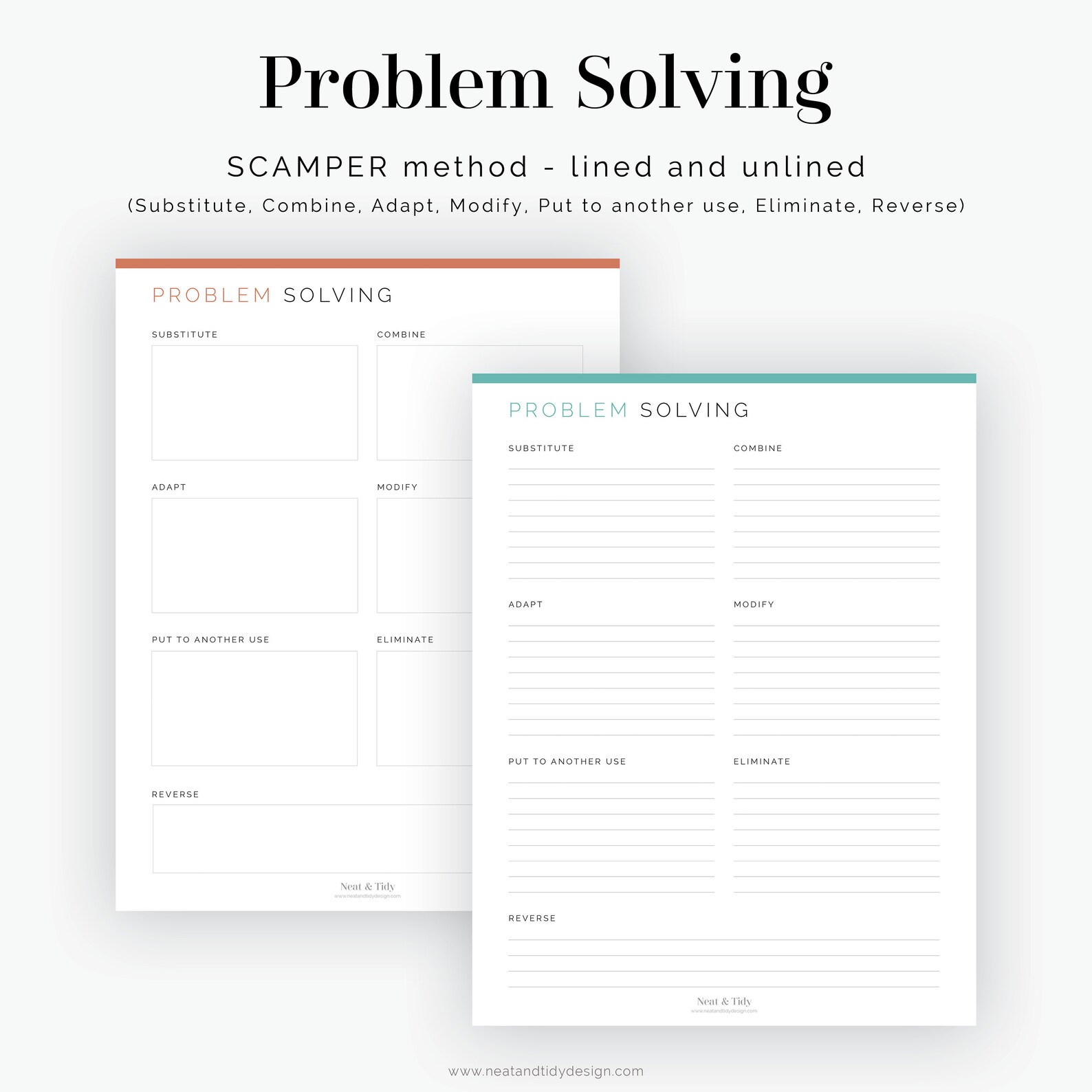 Problem Solving Worksheets - 5W1H and SCAMPER Methods - Fillable ...