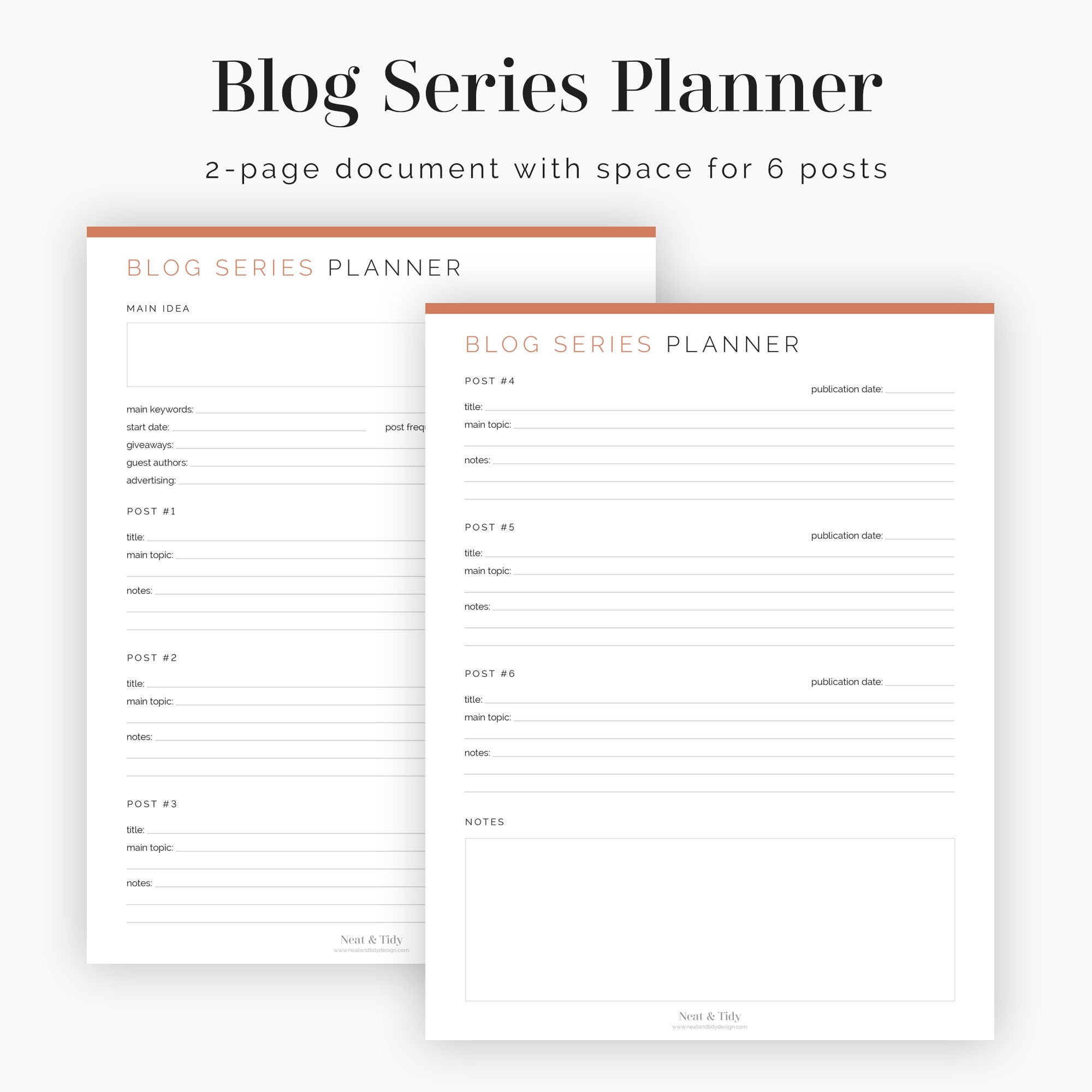 Blog Series Planner Fillable Printable PDF Business Planner, Blog ...