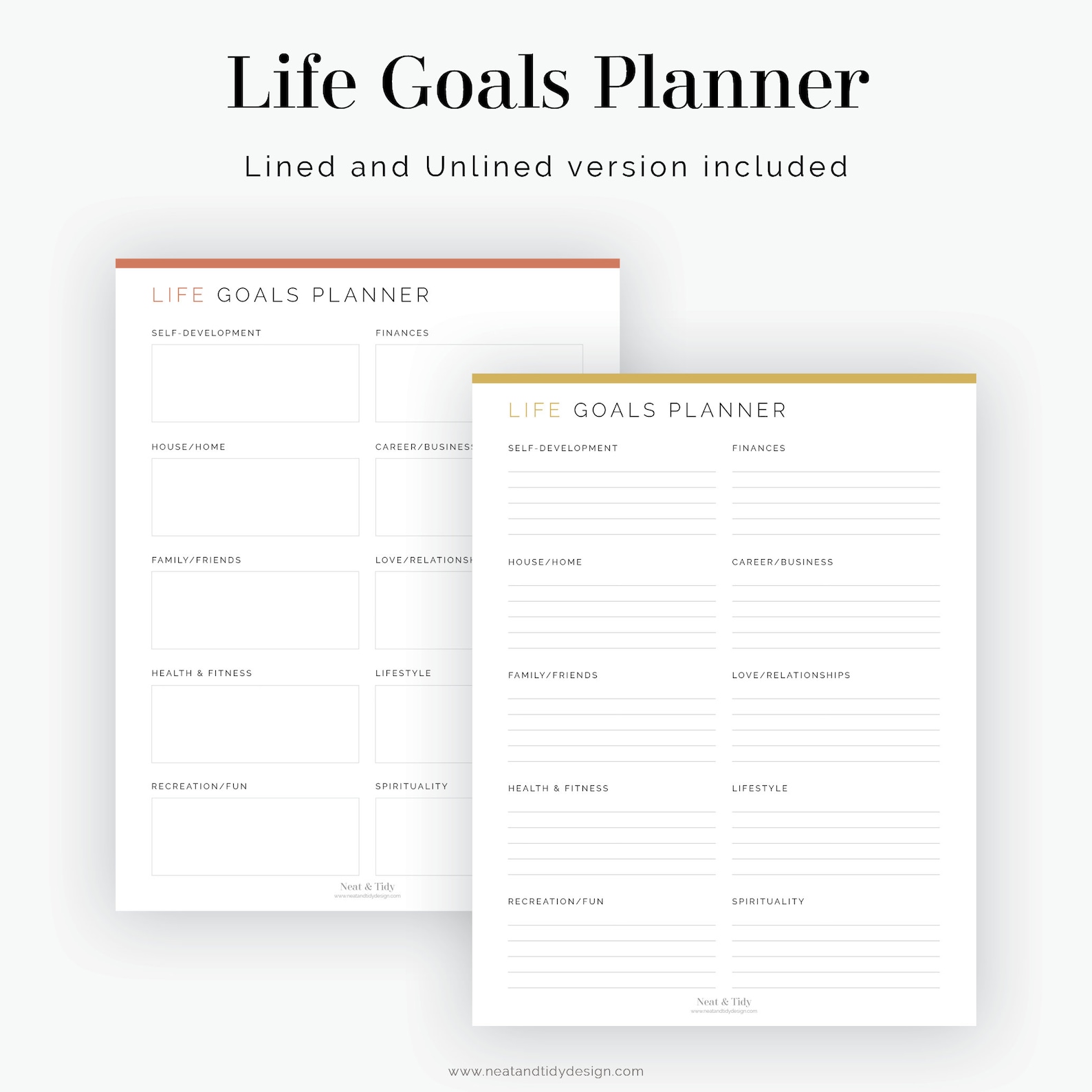 Life Goals Planner - Fillable - Printable PDF - New Year Resolution ...