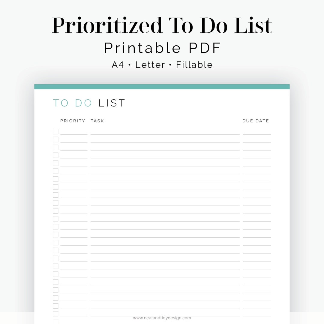 Prioritized to Do List Fillable Printable PDF Task Management ...